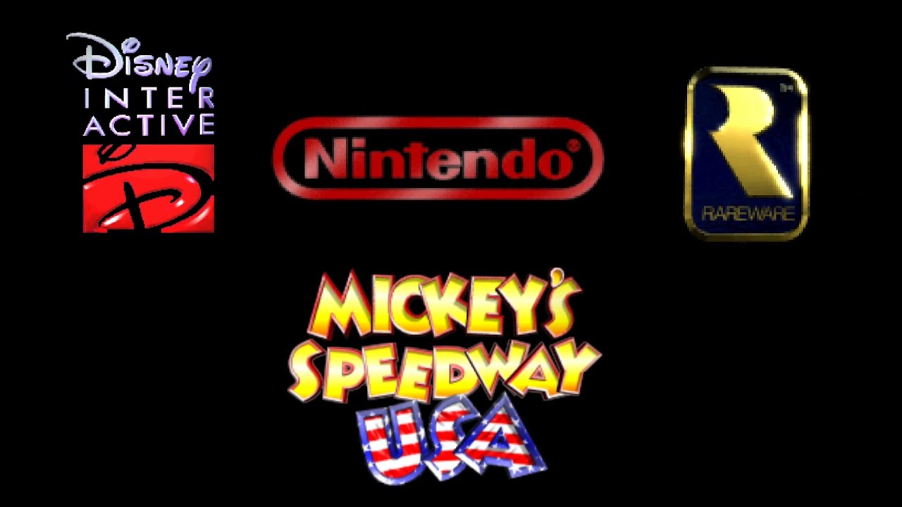 Disney Interactive/Nintendo/Rareware (2000) logos Mickey's Speedway USA ...