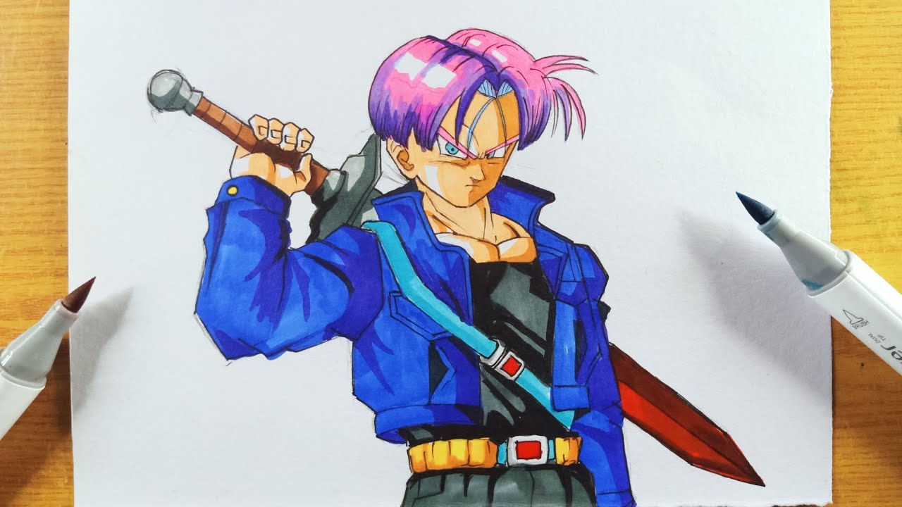 How To Draw Future Trunks | Step By Step Anime Drawing Tutorial ...
