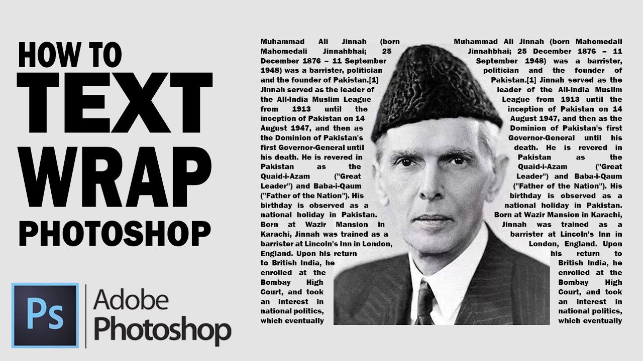 How To Wrap Text Around Image in Photoshop | Photoshop Tutorial - YouTube