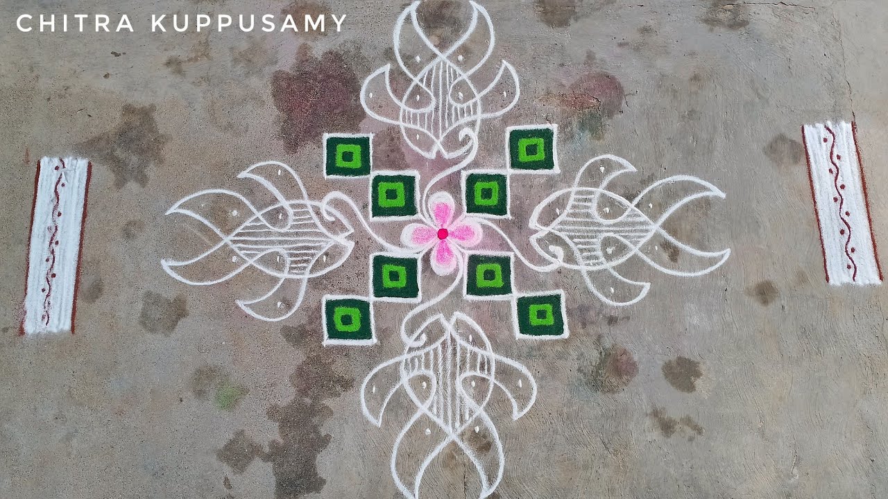 Unique meen Sikku kolam | Fish Chikku Kolam | Creative Kambi Kolam ...