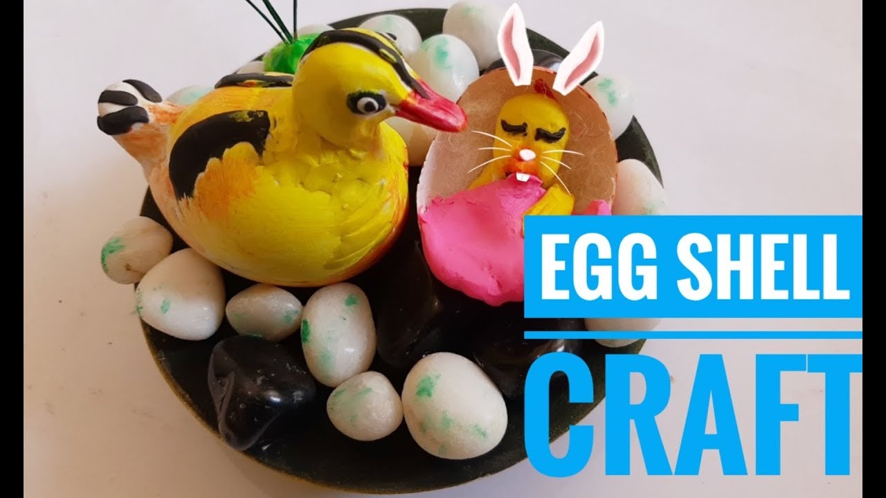 DIY Egg shell craft - Baby Duck & Mom - YouTube