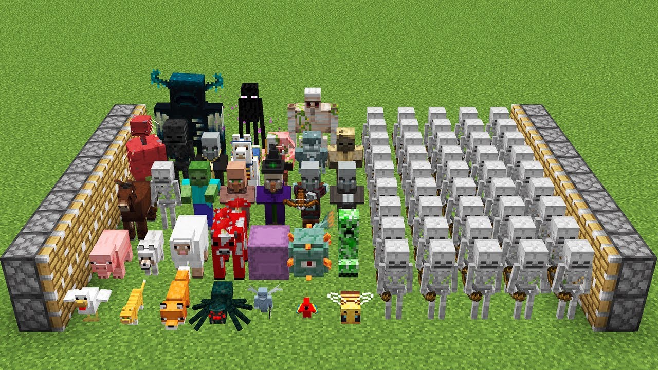 x400 skeletons and all mobs minecraft combined? - YouTube