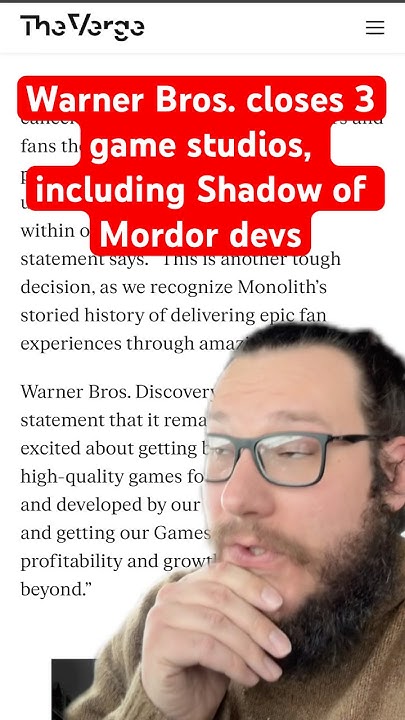 Warner Bros. closes 3 game studios, including Shadow of Mordor devs #warnerbros #videogames #wb ...