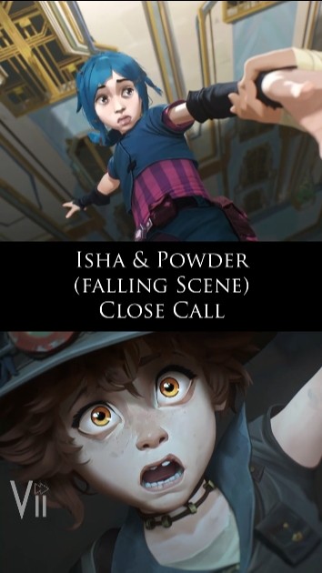 Isha & Powder(jinx) Close Call #jinx #arcane #leagueoflegends #powder # ...