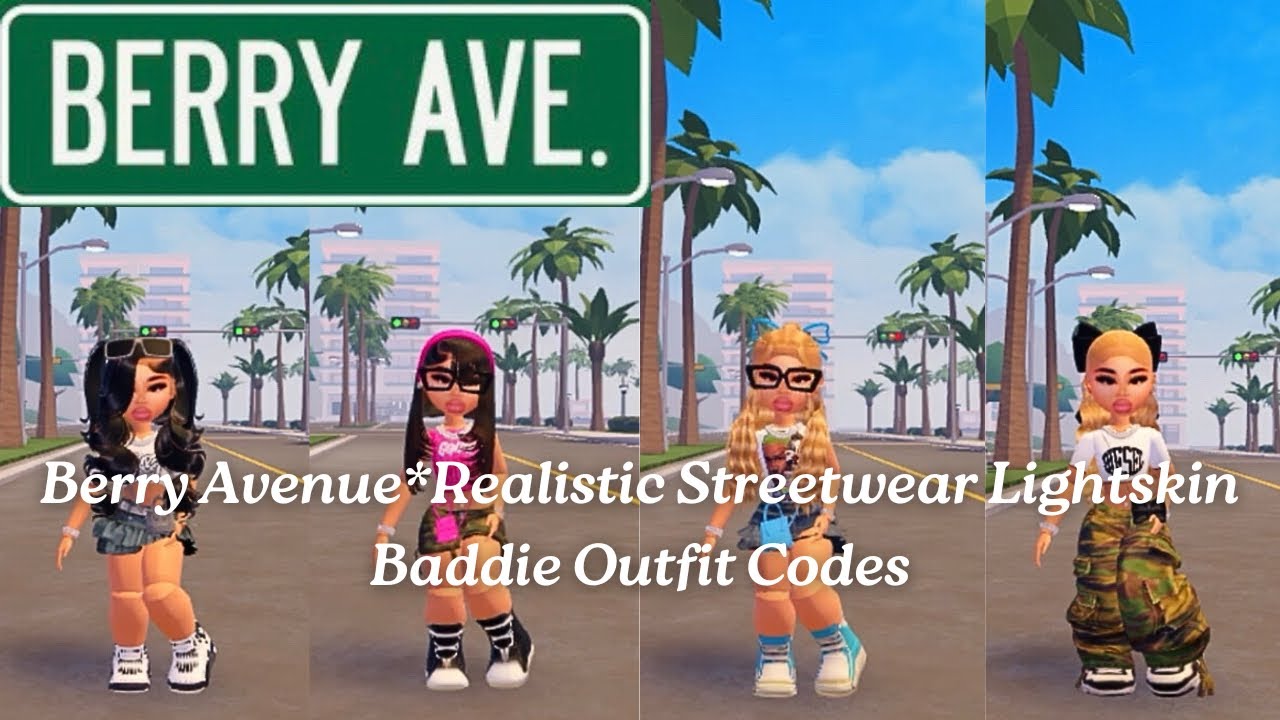BERRY AVENUE*Realistic Streetwear Lightskin Baddie Outfit Codes - YouTube