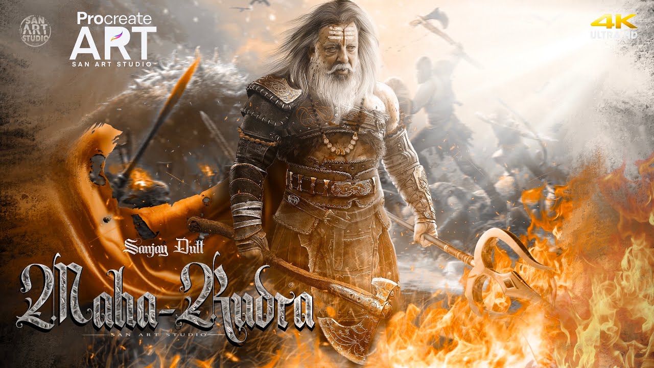 Maha Rudra 2025 | Sanjay Dutt | Procreate Digital Poster | Photo ...