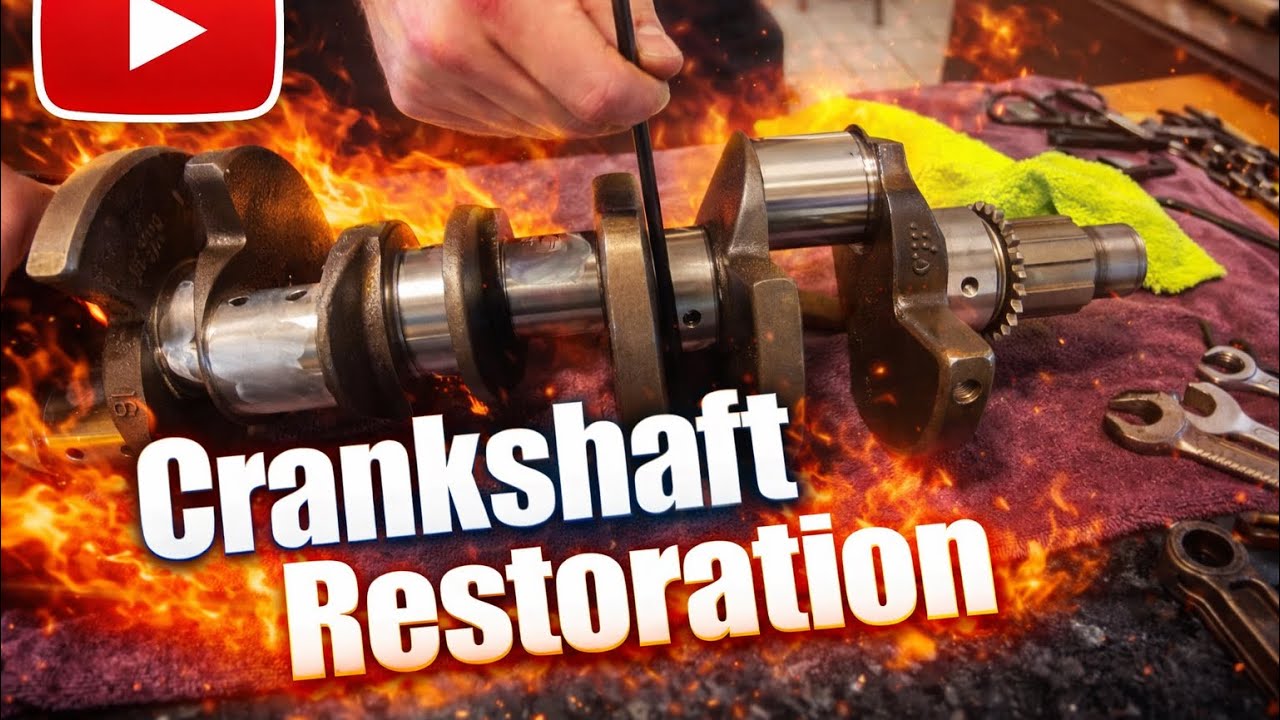 Crankshaft Restoration Project - Sanding & Polishing the Journals on a ...