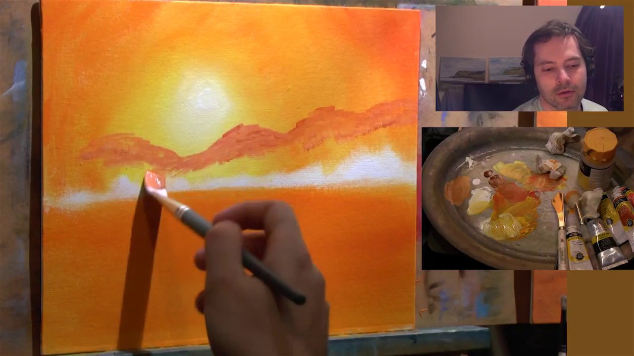 Acrylic Sunset Lake - Beginners Full Episode - YouTube