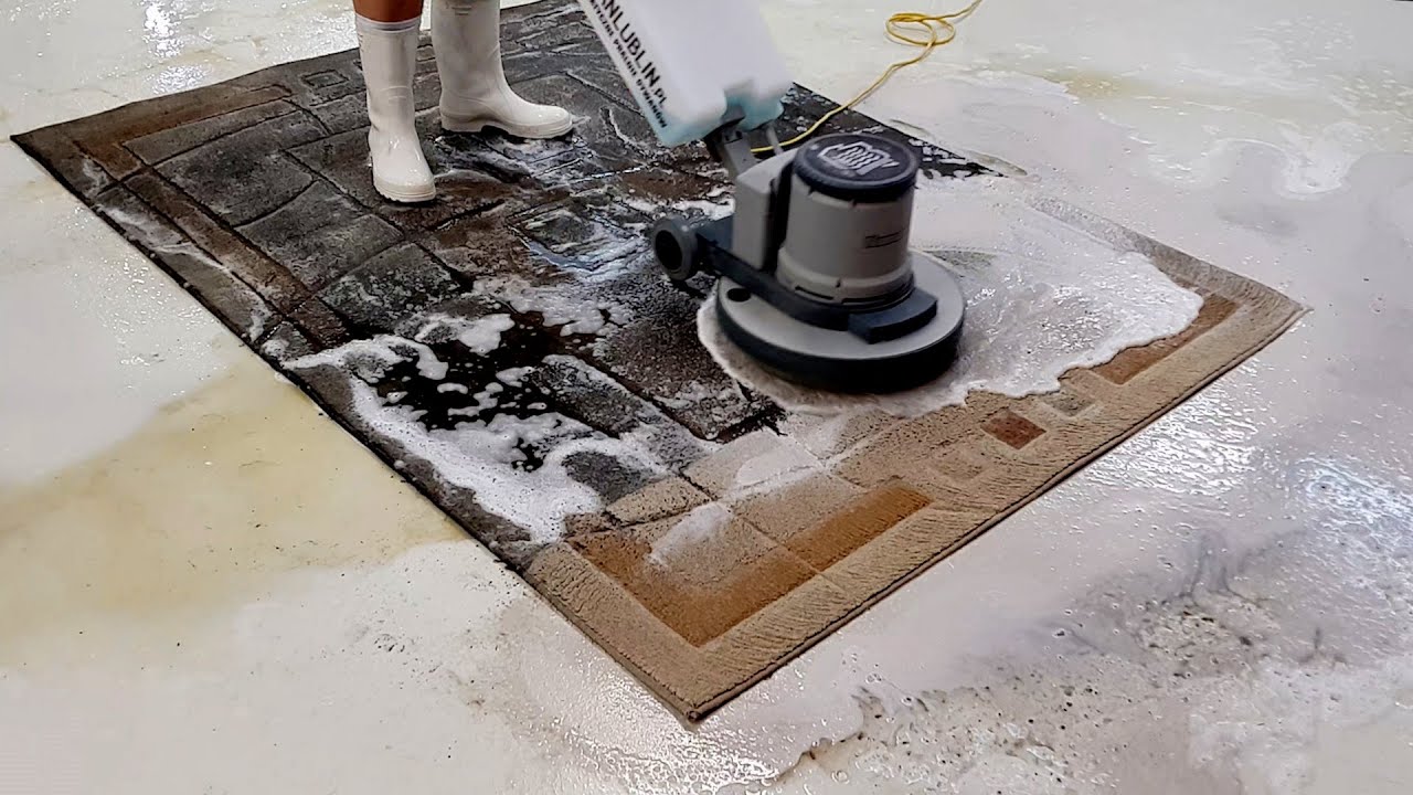 Washing a charming rug with geometric pattern | cleaning videos ...