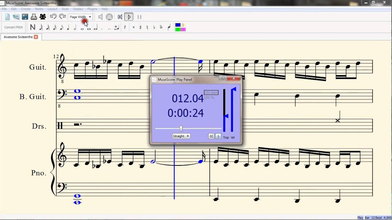 "Sixteenths" Custom MuseScore Song - YouTube