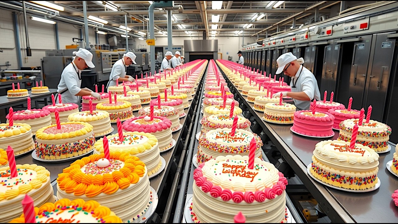 How Birthday Cakes are Made in Factory 🎂🧁🍰 - YouTube