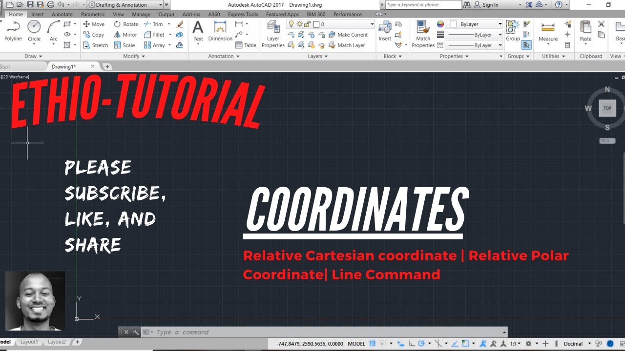 AutoCAD Tutorial In Amharic Coordinates How To Use Relative Cartesian And Polar Coordinates AutoCAD Tutorial In Amharic Coordinates How To Use Relative Cartesian And Polar Coordinates