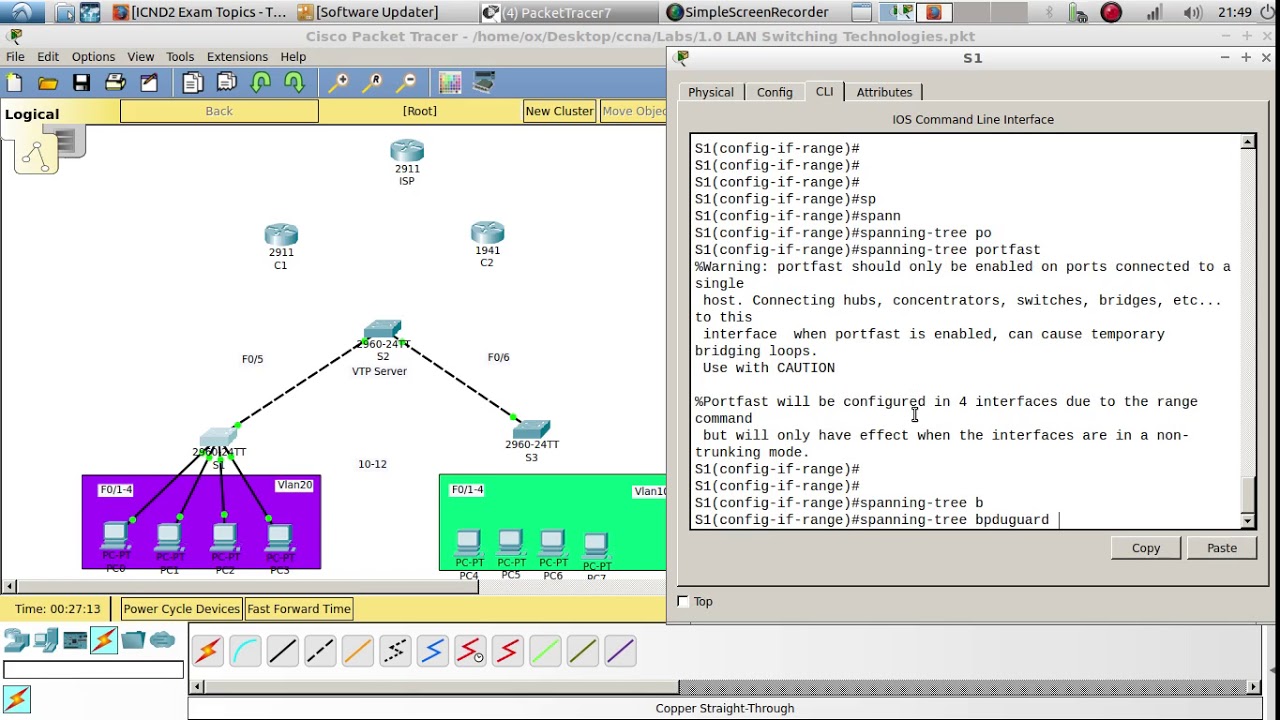 1.0 LAN Switching Technologies - CCNA (ICND2) Packet Tracer Lab - YouTube