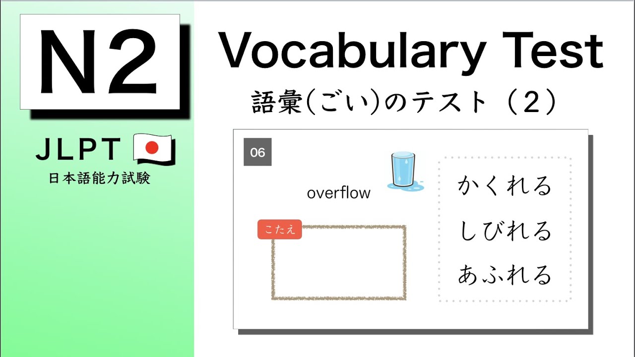 JLPT N2 Vocabulary Test #2 - YouTube