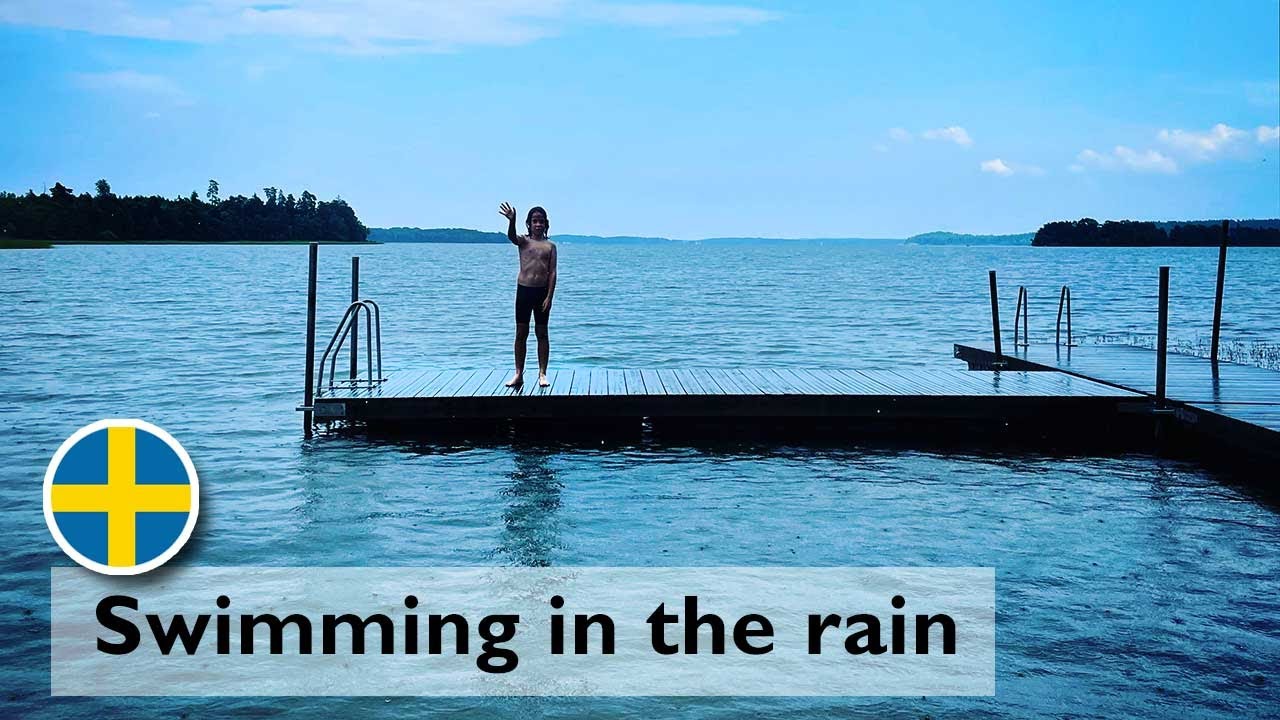 Lake swimming in Sweden - Chilling on an island, swimming in the rain ...
