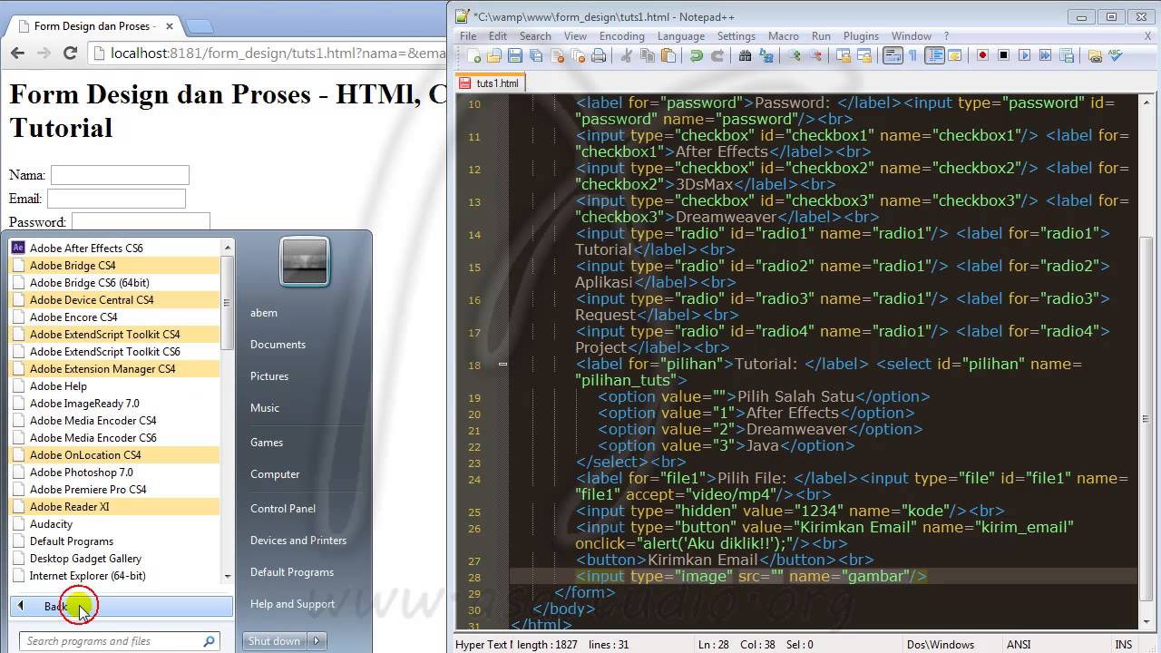 1, Mengenal Komponen Pada Form, Form Design dan Prosesing - YouTube