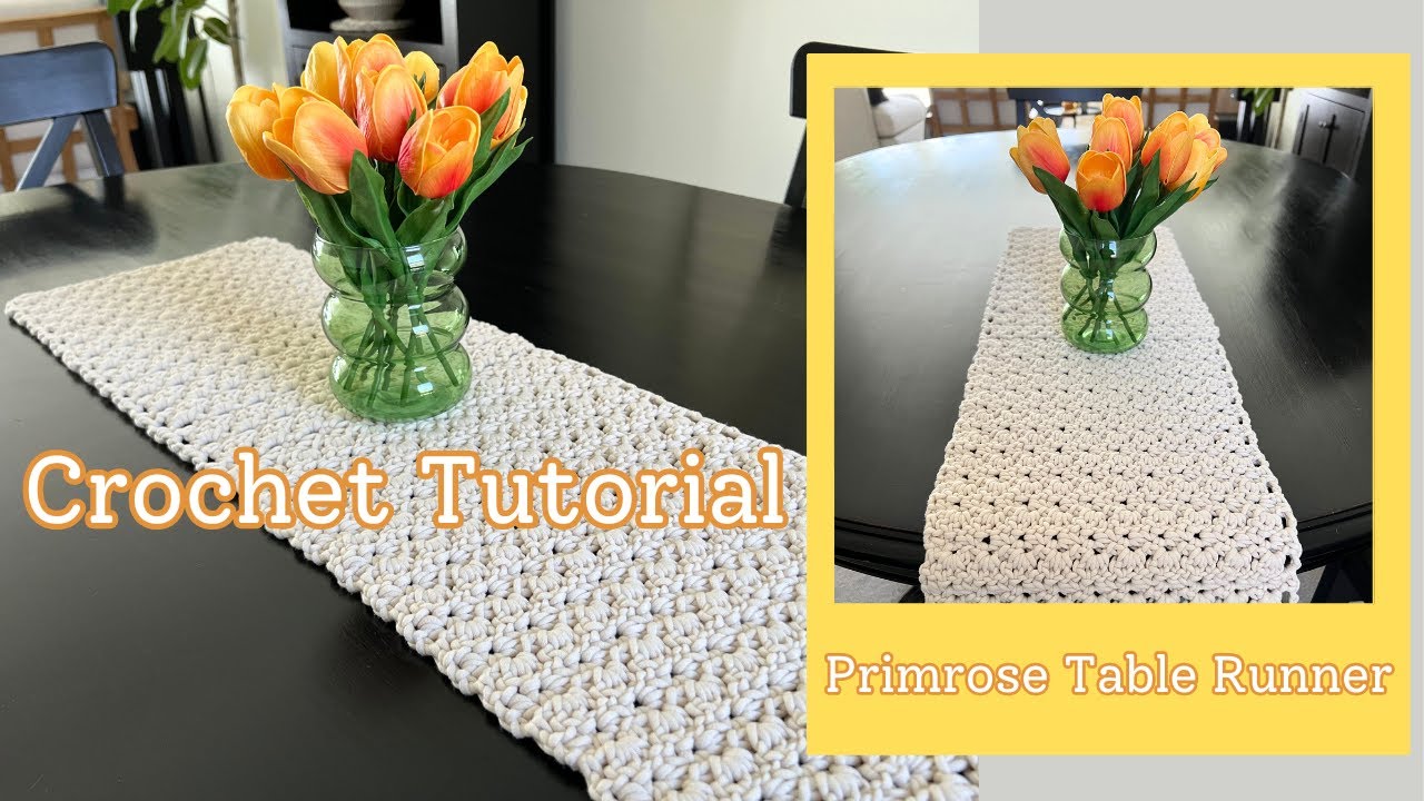 How to Crochet EASY HOME DECOR: Primrose Table Runner - YouTube