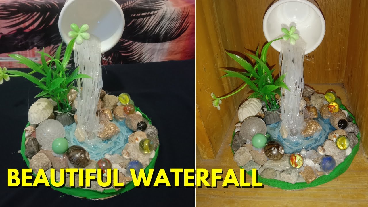 How to make beautiful waterfall with cup and cardboard at home very ...