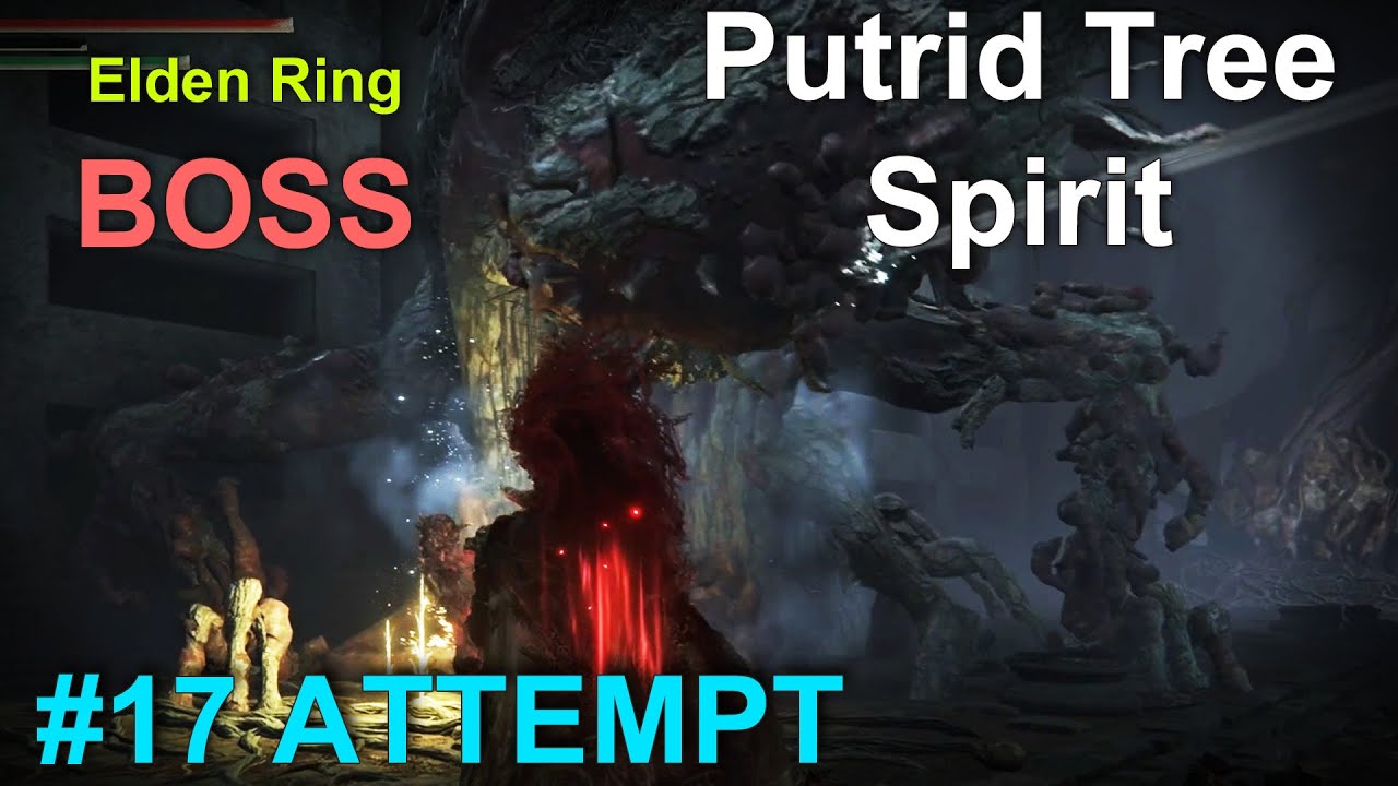 Elden Ring Putrid Tree Spirit vs Wretch at War Dead Catacombs - YouTube
