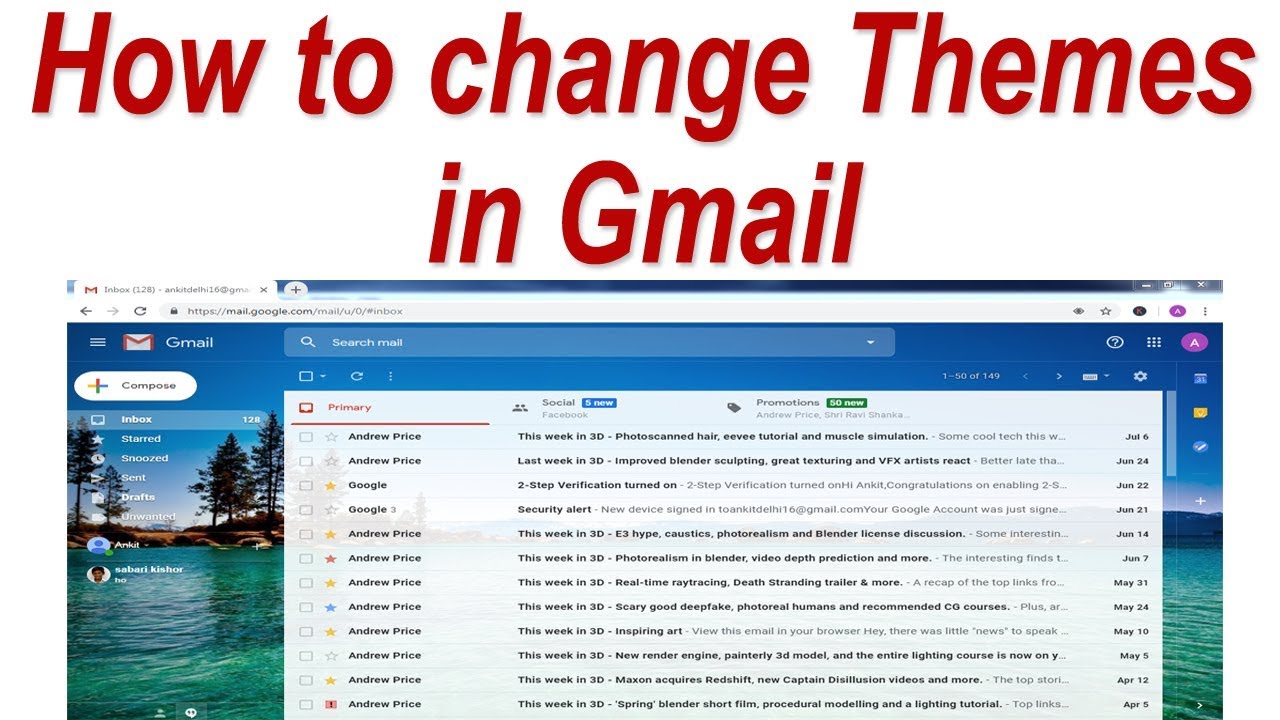 How to change Themes in Gmail - YouTube