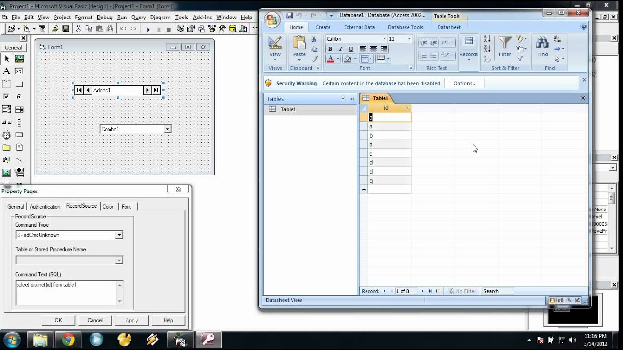 Distinct Function Vb 6 Using Adodc Control Youtube
