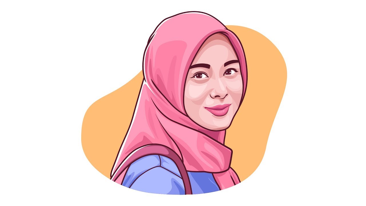 Timelapse Vector Hijab Portrait Illustration Using Adobe Illustrator Ayana Moon Youtube