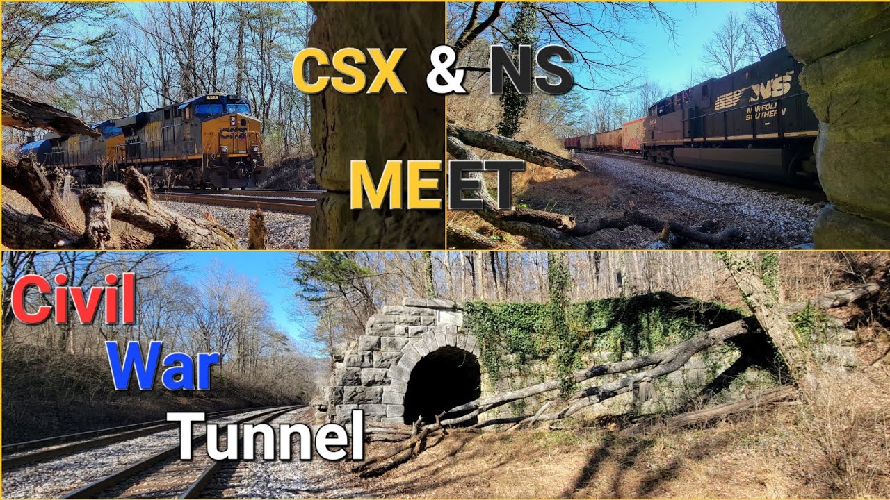 CSX and NS Meet at a Civil War Tunnel! - YouTube