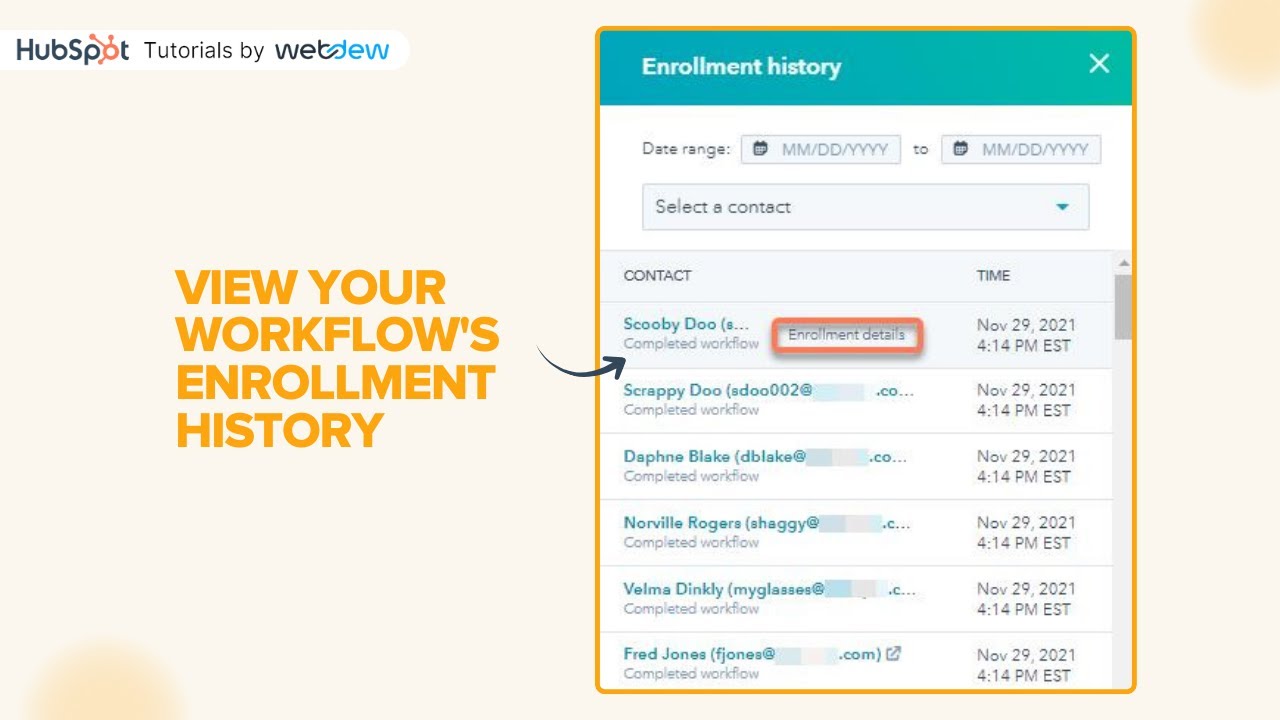 How to view your workflow's enrollment history in HubSpot - YouTube