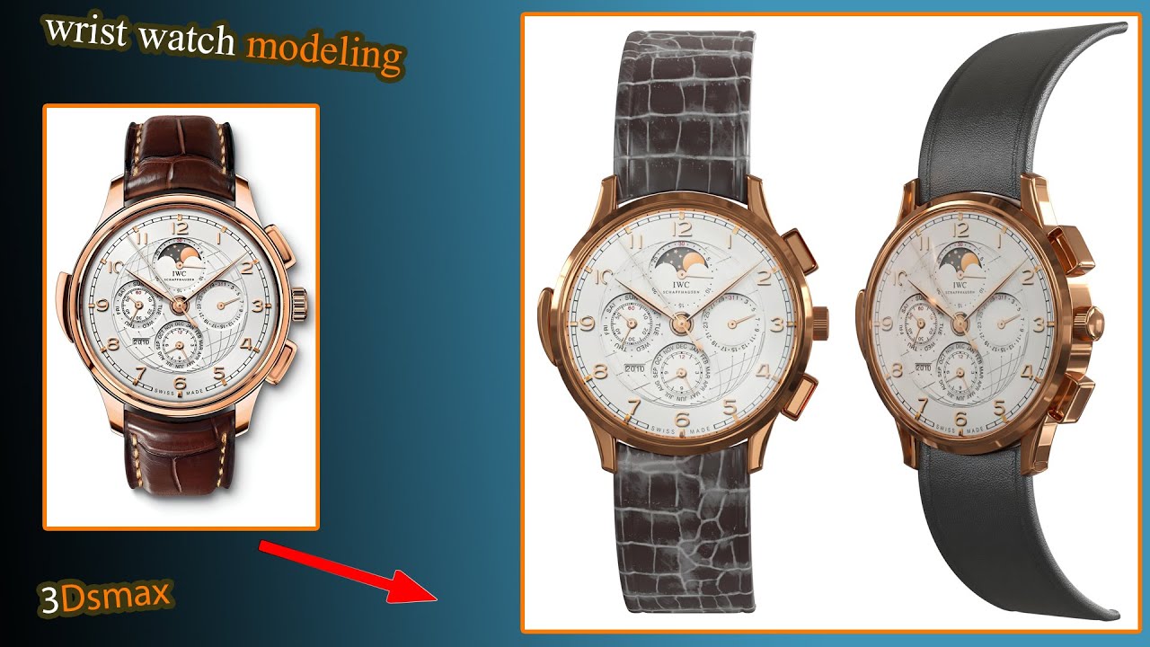 wrist watch modeling in 3dsmax - YouTube