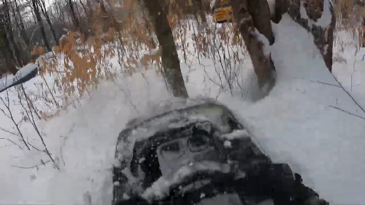I crash a Snowmobile into a tree at full throttle - YouTube