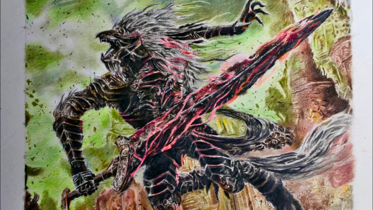 “Maliketh: The Shadow of Destined Death – Drawing Timelapse” Elden Ring ...