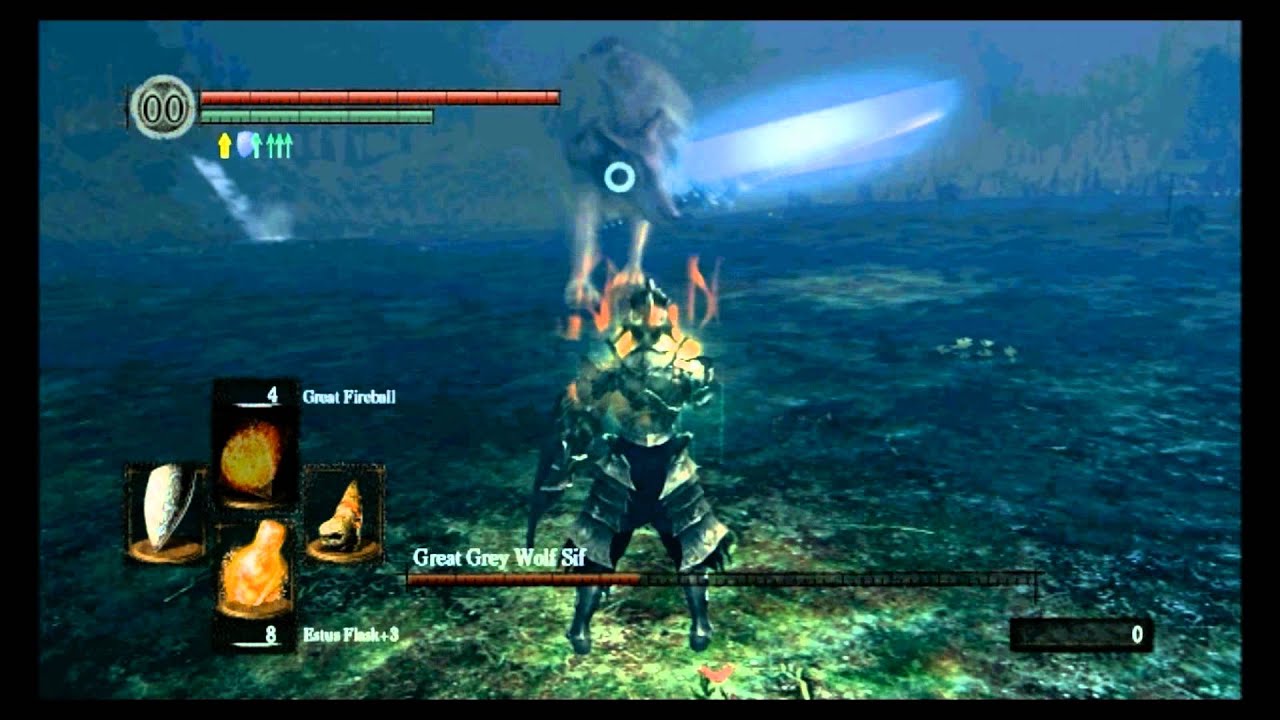 Dark Souls (Prepare To Die Edition) Great Grey Wolf Sif boss fight ...