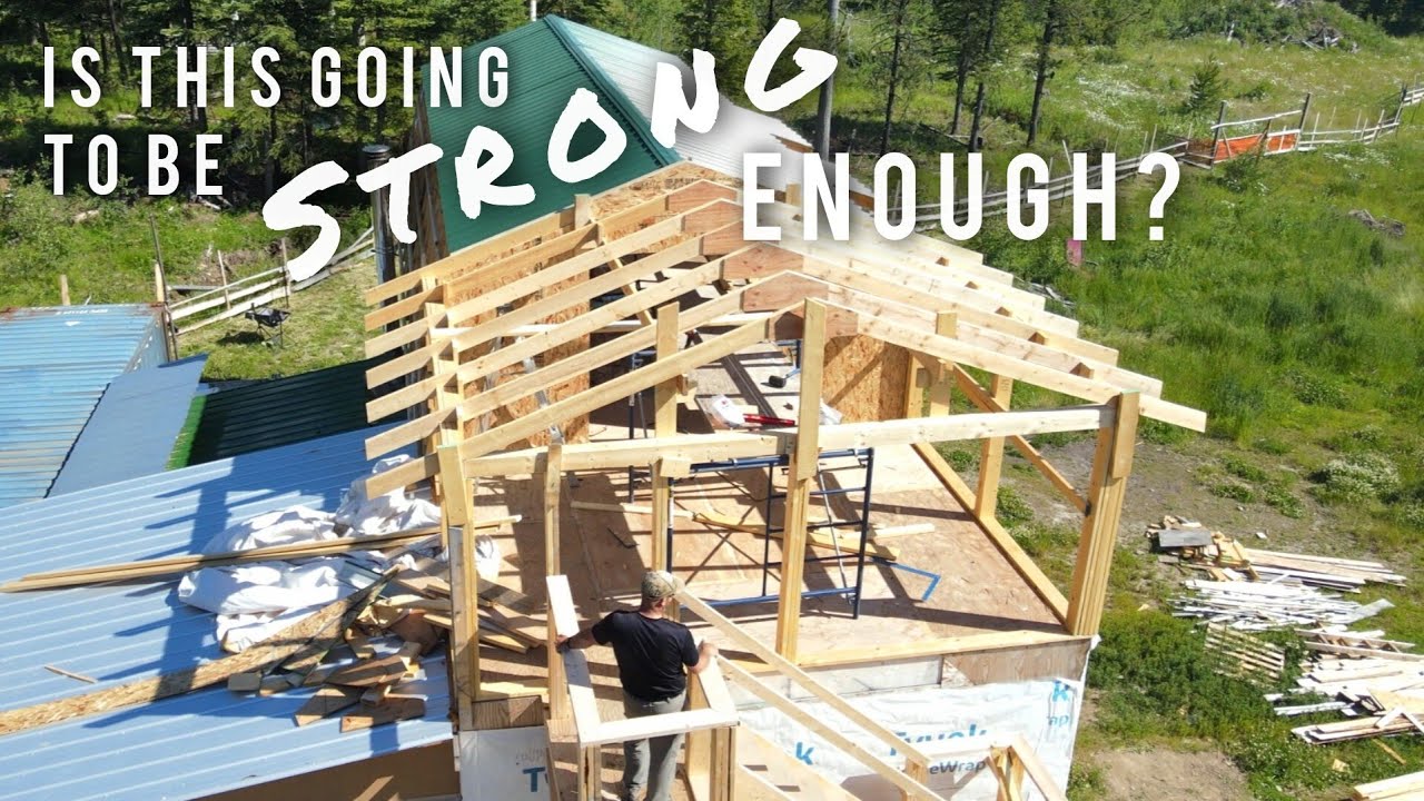Framing the Deck Roof | BUILDING GAMBREL BARNSTYLE HOME OFF GRID in the Canadian Wilderness ...