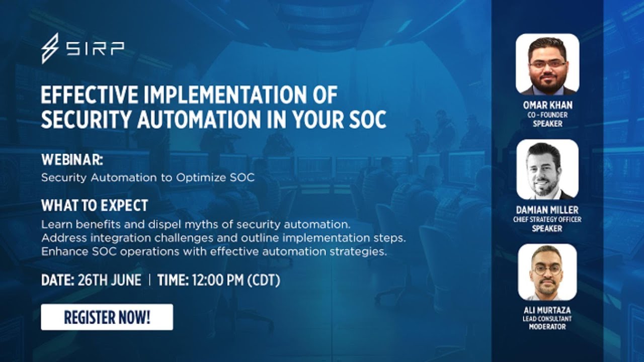 Webinar: Effective Implementation of Security Automation in SOC - YouTube