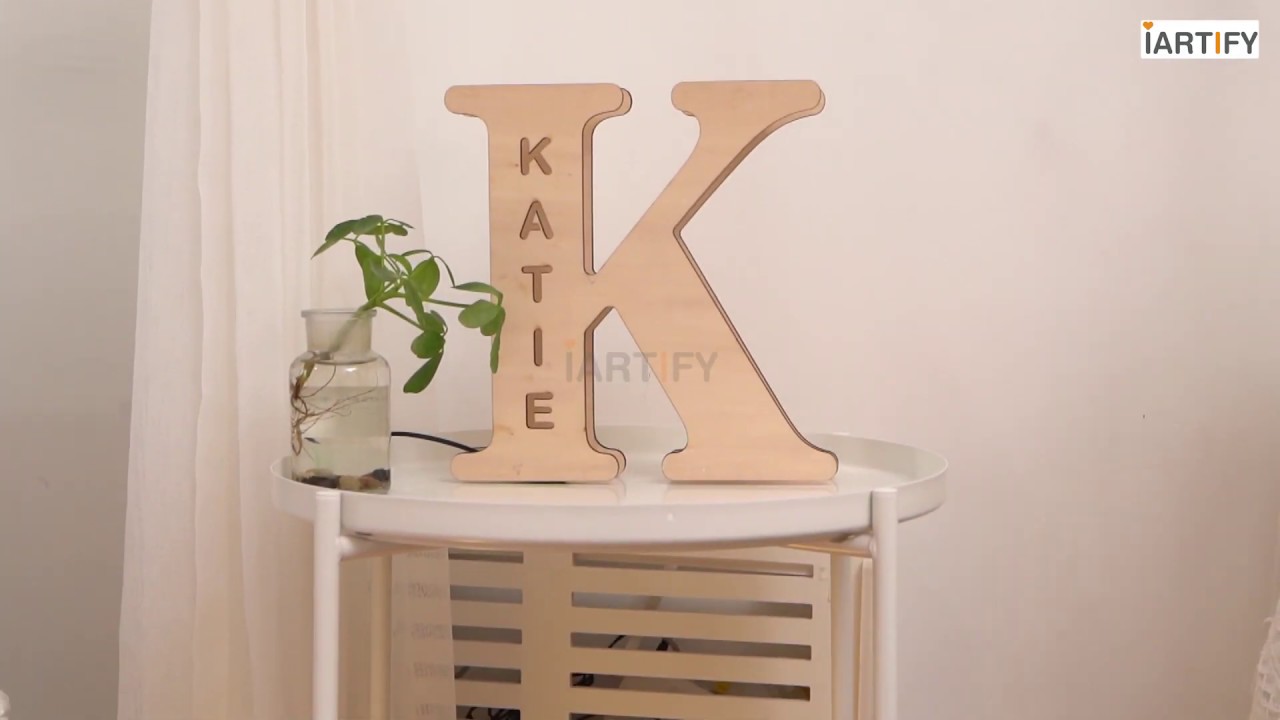 Custom Wooden Engraved Name Wall Light - YouTube