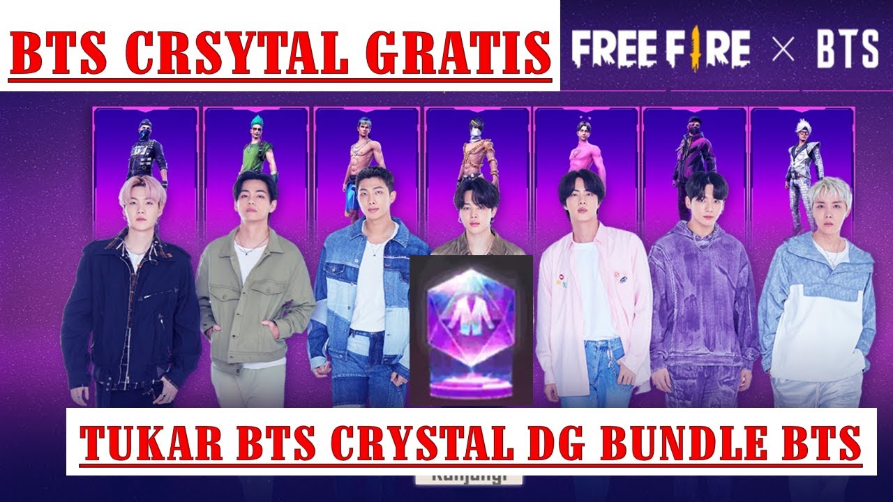 FREE FIRE BTS CRSYTAL GRATIS TUKAR BUNDLE BAJU BTS SOLDIER NIGHTMARE BTS BUNDLE EVEN GE FF BTS ...