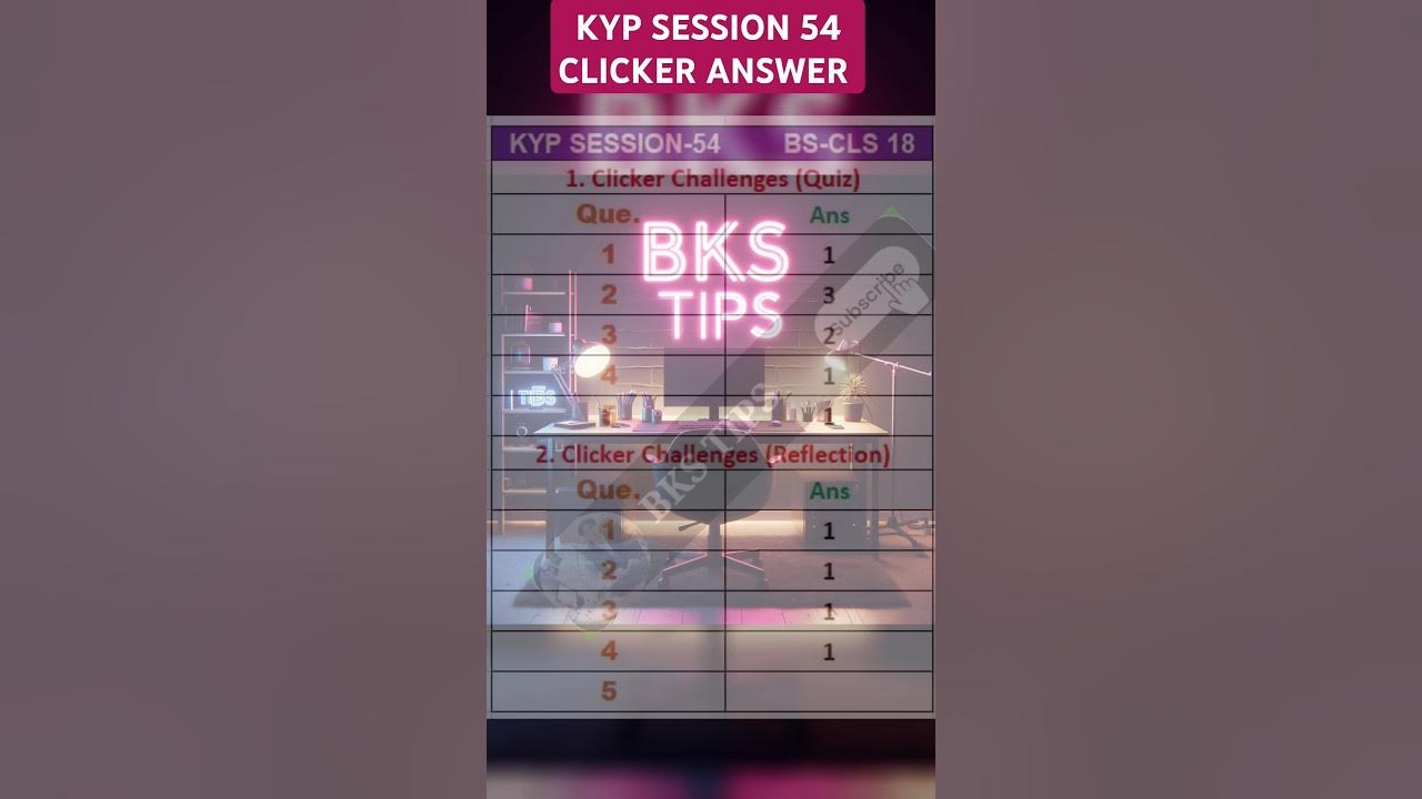 KYP SESSION 54 Clicker Answer | Session 54 Clicker Answer | #shorts Kyp session 54 #bkstips ...