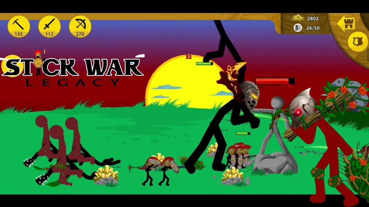 stick war legacy, Griffon The Great VS army leaf m32, người que đại ...