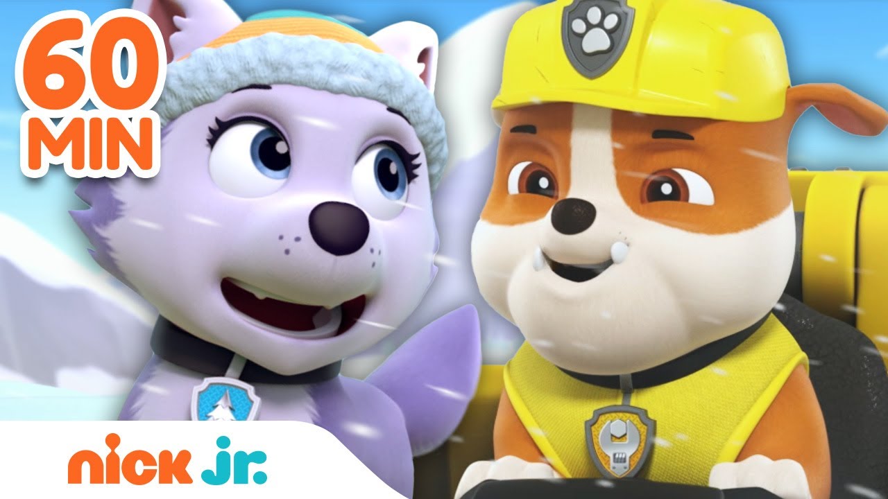Rubble's Snowy Holiday Rescues! w/ Everest & Rocky | 1 Hour Compilation ...