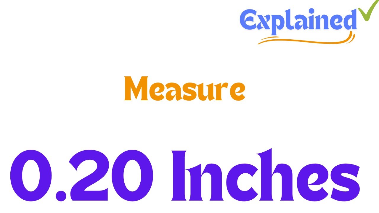 How to Find 0.20 Inches on a Ruler or Tape Measure - YouTube