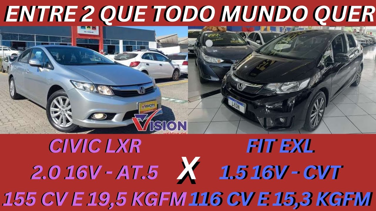 ENTRE 2 CARROS - HONDA CIVIC G9 X HONDA FIT G3 - COMPLETOS, BOA ...