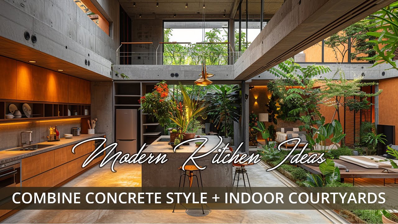 Modern Kitchen Ideas: Combining Concrete Style with Serene Indoor ...