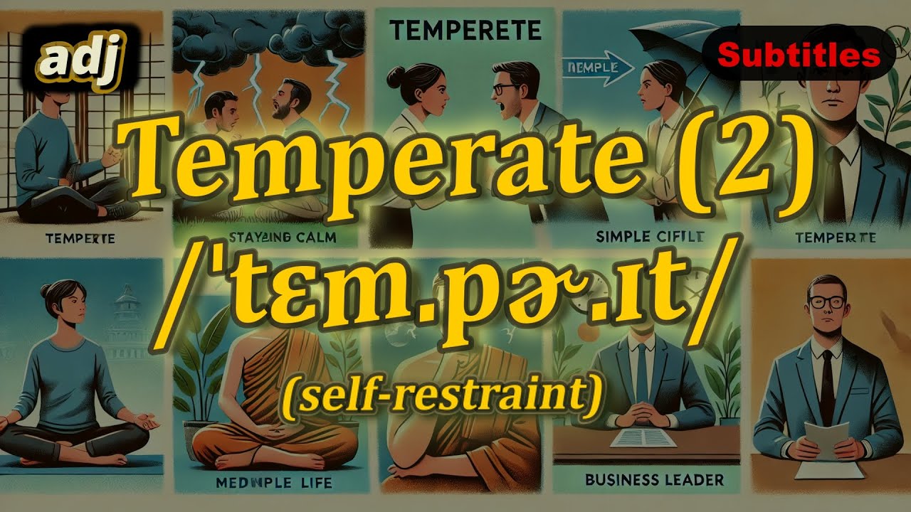 [adj] Temperate meaning (self-restraint) with 5 examples - YouTube