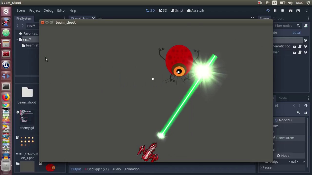 Laser beam shoot - Godot 3.0 - YouTube