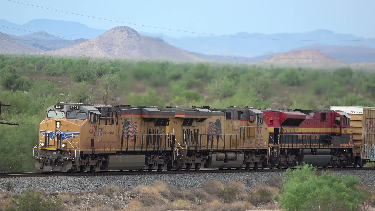 (Part 2) High speed freight train action, plus NS leader and KCS on the ...