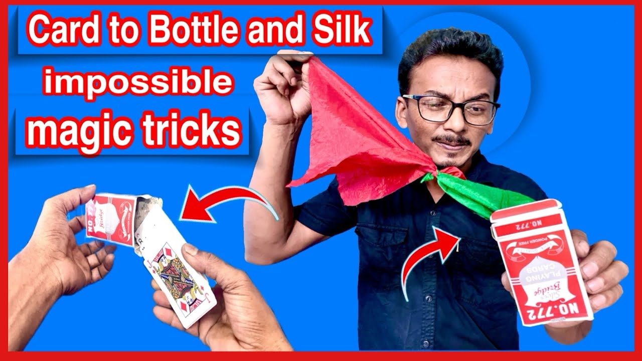 professional magic tricks ताश के पत्ते को बनाएँ रुमाल फिर रुमाल को ...