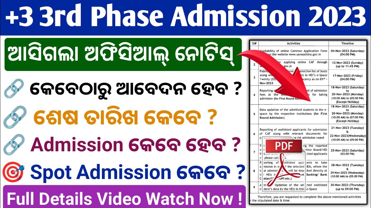+3 3rd Phase Admission 2023 Notification Release | +3 3rd phase | +3 ...