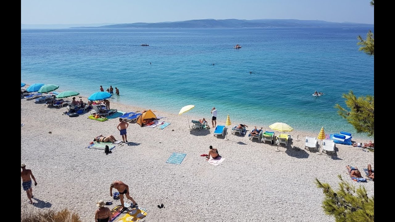 Plaža Oseka Baška Voda - Beach Baska voda Croatia - YouTube
