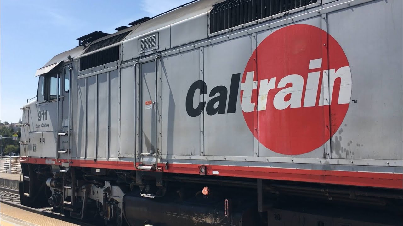 Caltrain Belmont Station Arrival And Departure - YouTube