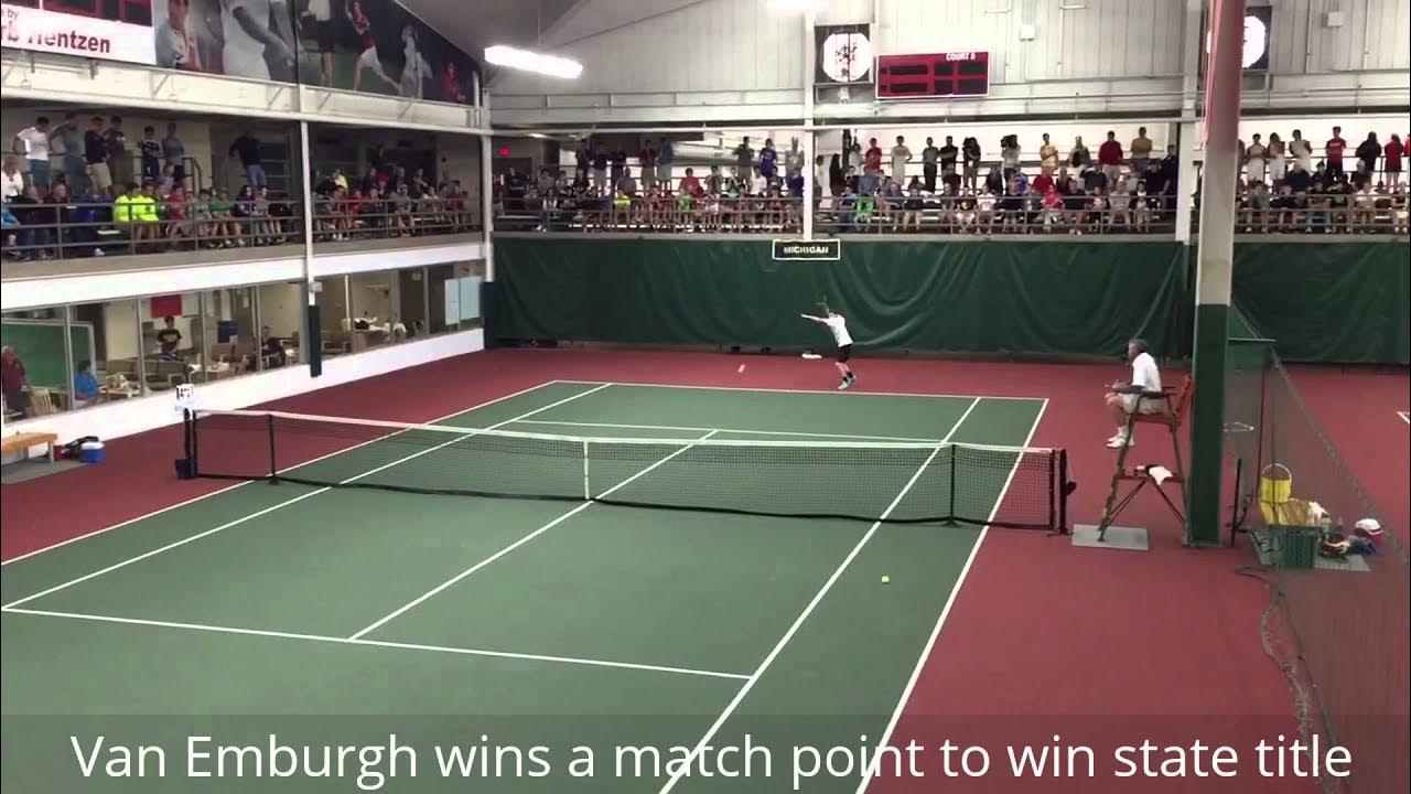 Middleton's Jake Van Emburgh closes out win in WIAA D1 state tennis finals - YouTube